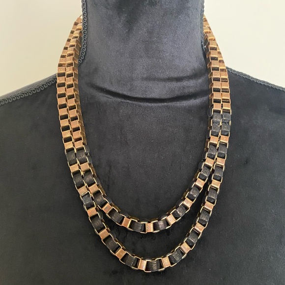 Jewelry | Rose Gold Black Chain Link Necklace | Poshmark